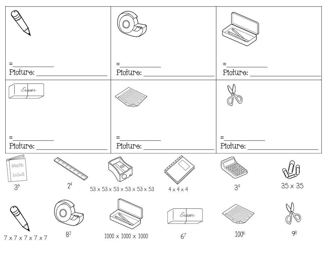 Exponents Introduction Scavenger Hunt - Amped Up Learning
