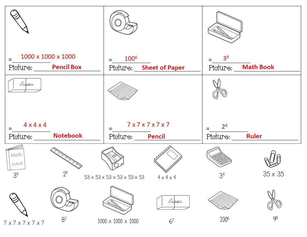 Exponents Introduction Scavenger Hunt - Amped Up Learning