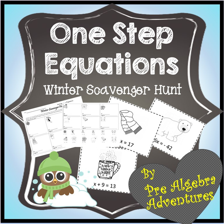 One Step Equations Winter Scavenger Hunt - Amped Up Learning