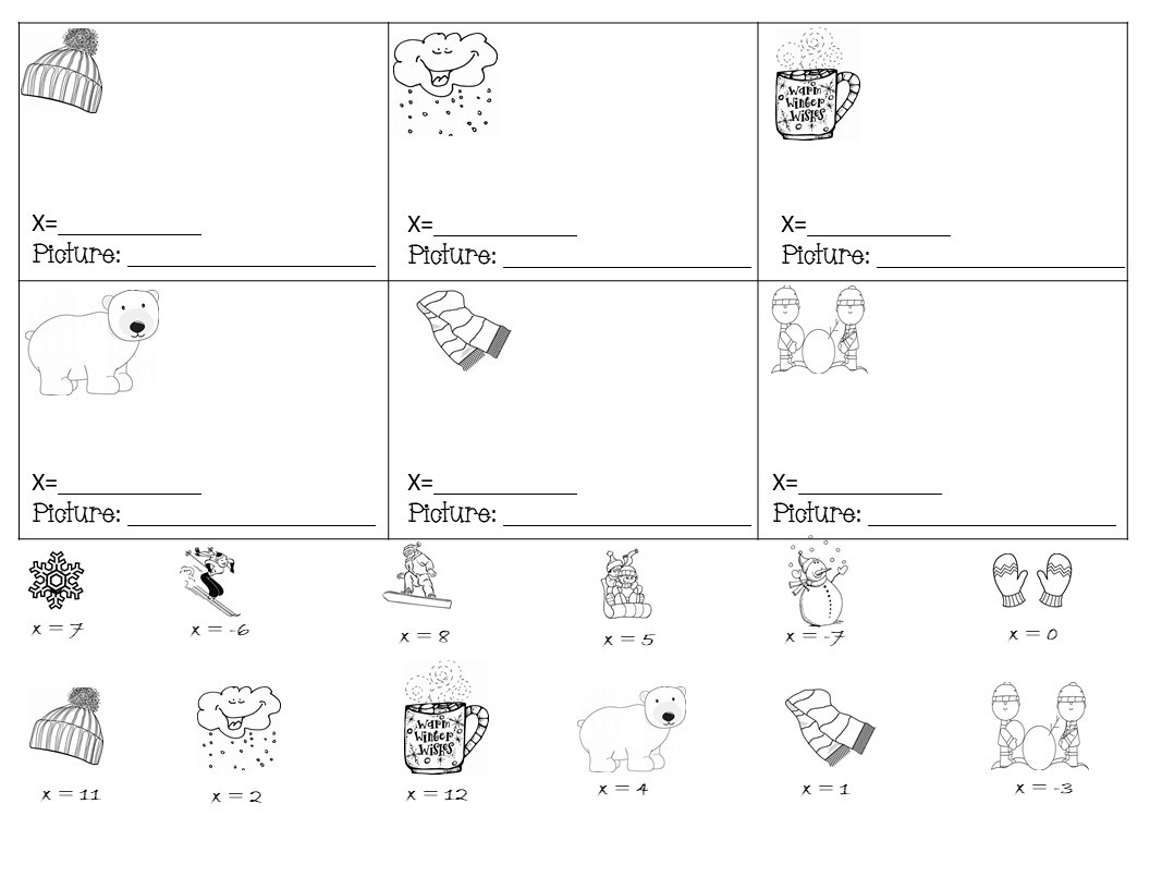 One Step Equations Winter Scavenger Hunt - Amped Up Learning