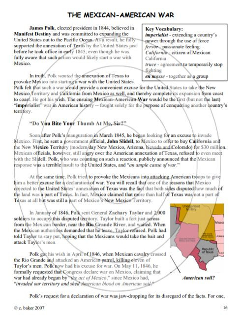 Westward Ho! Expansion of the Continental US 1783-1848, supplemental ...
