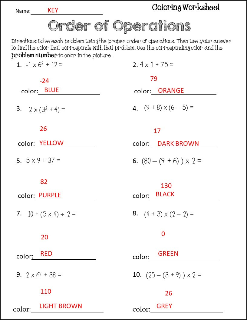 Fall Order of Operations Coloring Activity - Amped Up Learning