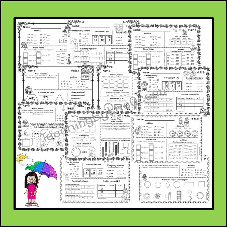 1st Grade Morning Work - Math - Spring - Amped Up Learning