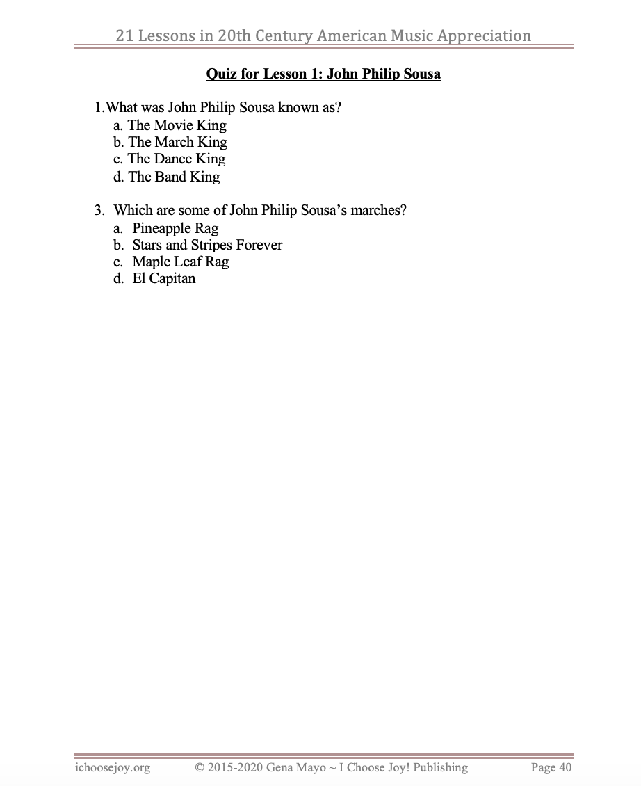 21 Lessons in 20th Century American Music Appreciation