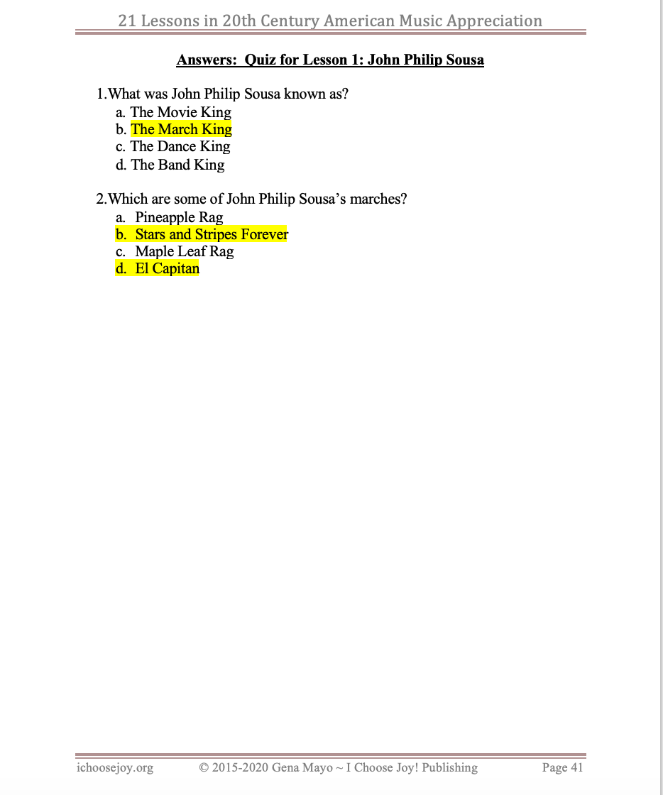 21 Lessons in 20th Century American Music Appreciation