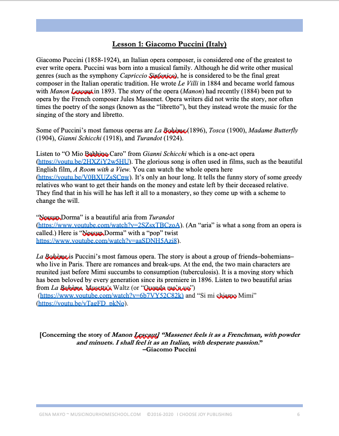 25 Lessons in 20th Century European and South American Music Appreciation