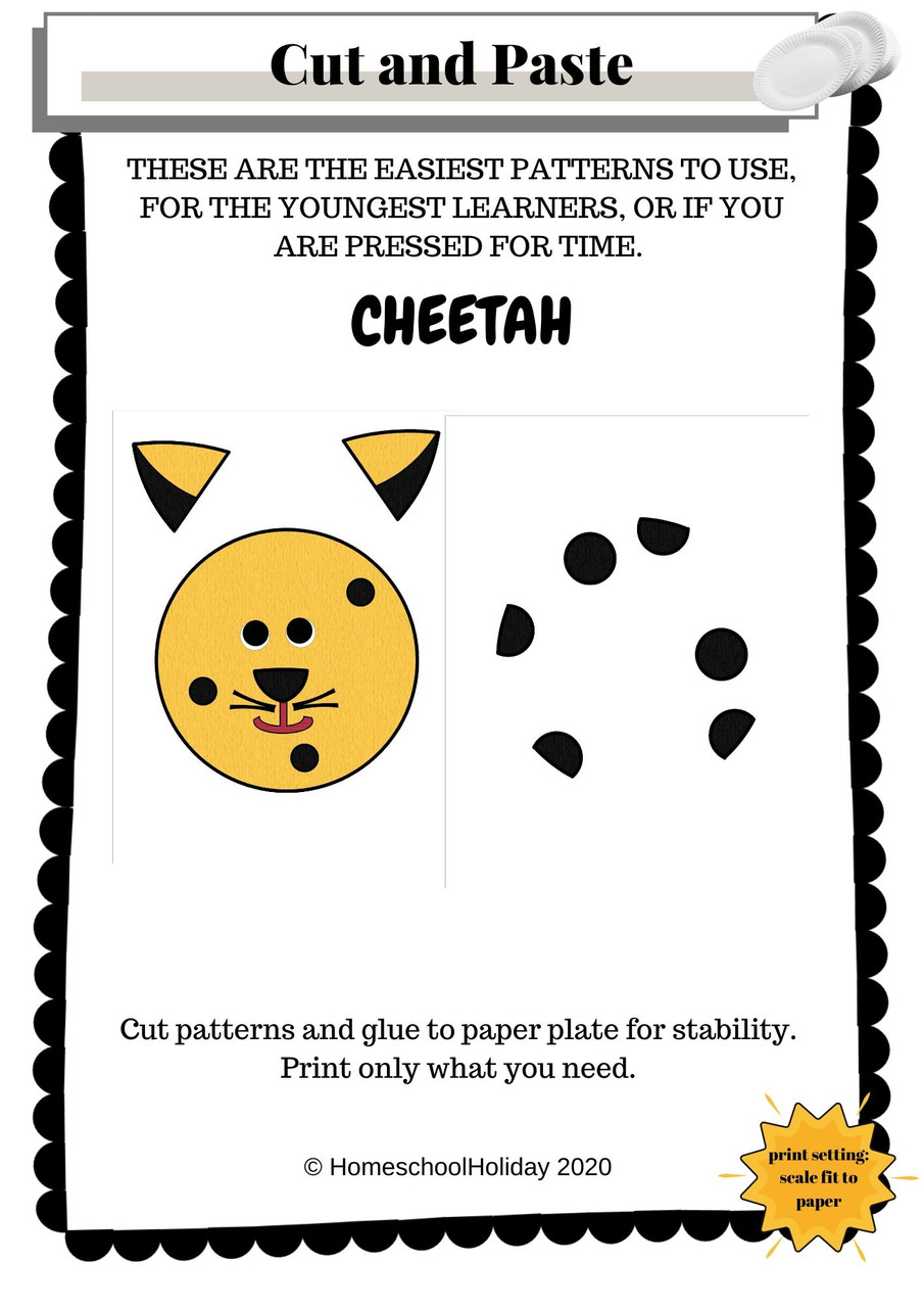 Cheetah Paper Plate Animal Craft Paper & DIGITAL version ...