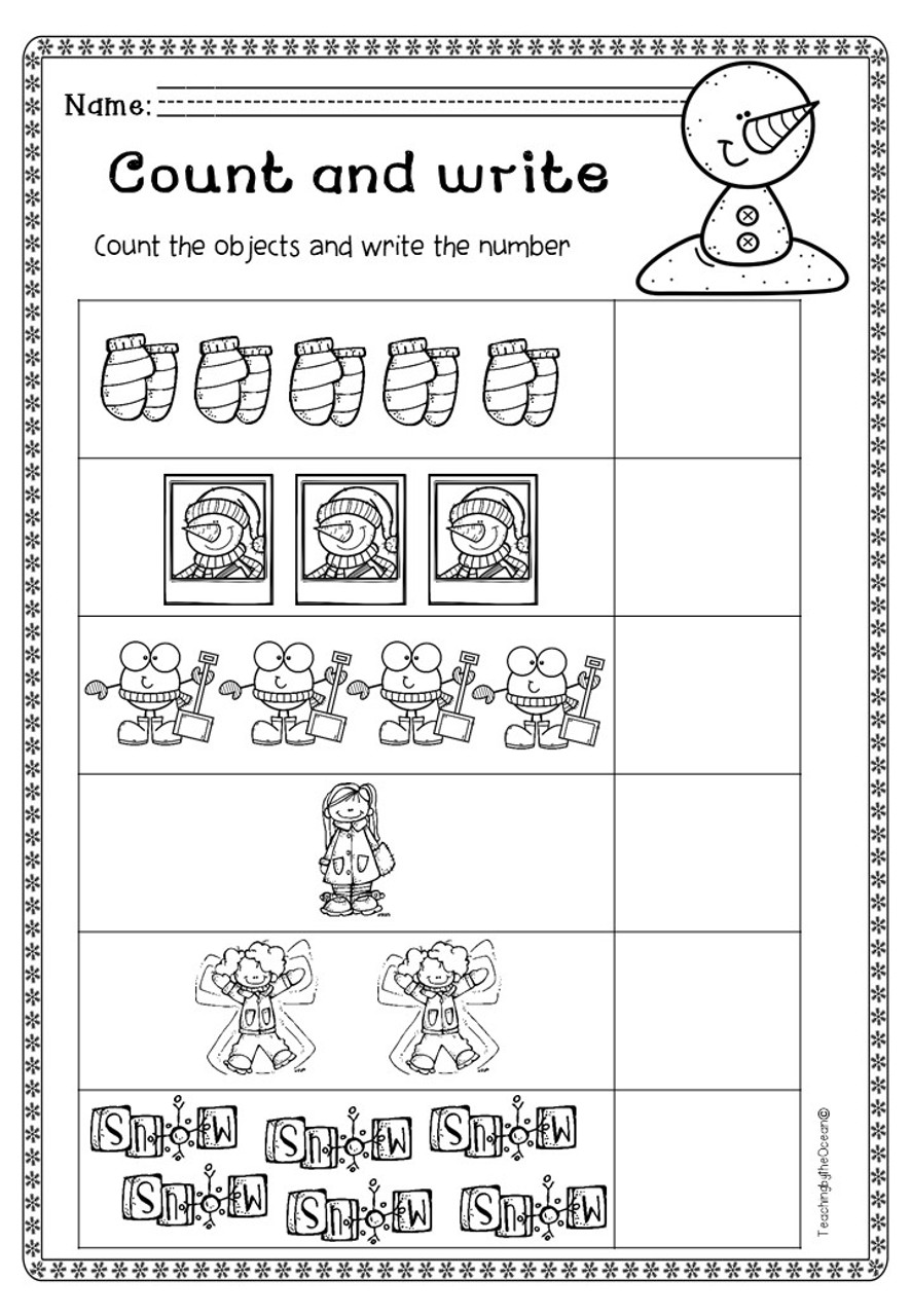 Kindergarten Math NO PREP - Winter - Amped Up Learning