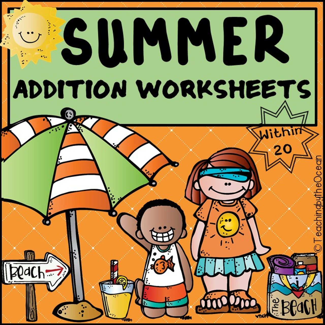 Summer Addition to 20 Fact Fluency Worksheets - Amped Up Learning