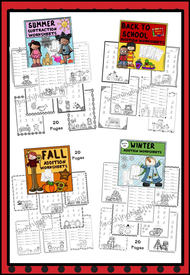 Addition and Subtraction to 20 Fact Fluency - All Year Bundle