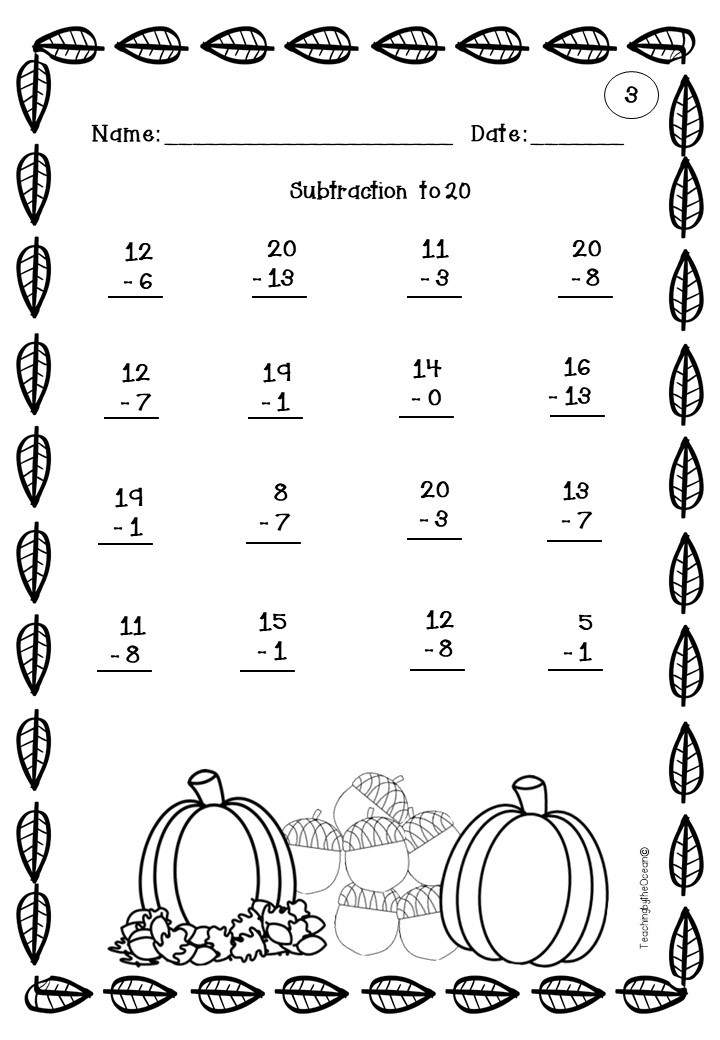 Addition and Subtraction to 20 Fact Fluency - Freebie