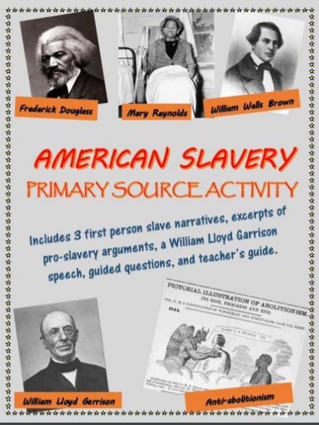 American Slavery Primary Source Activity - Amped Up Learning