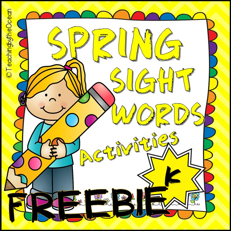Kindergarten Sight Words Worksheets FREEBIE Spring Themed - Amped Up ...