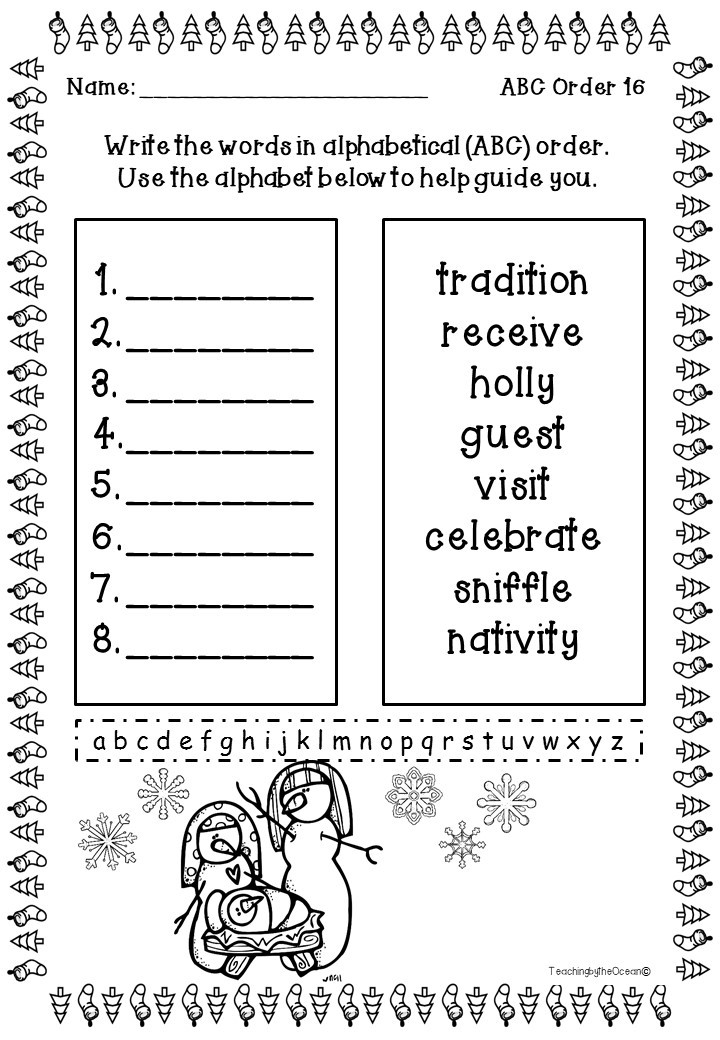Winter/Christmas ABC Order - Amped Up Learning