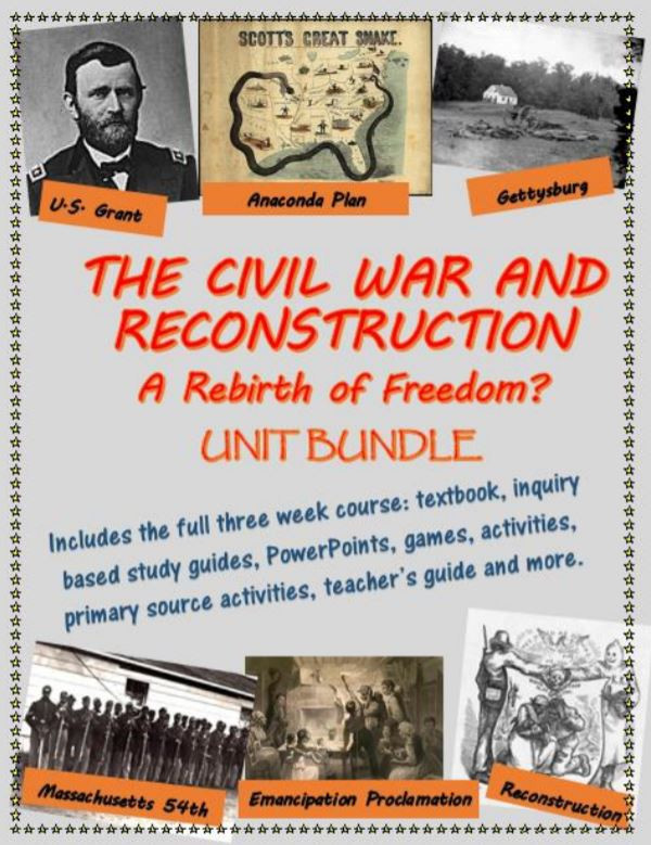 The Civil War and Reconstruction unit bundle, including text - Amped Up ...