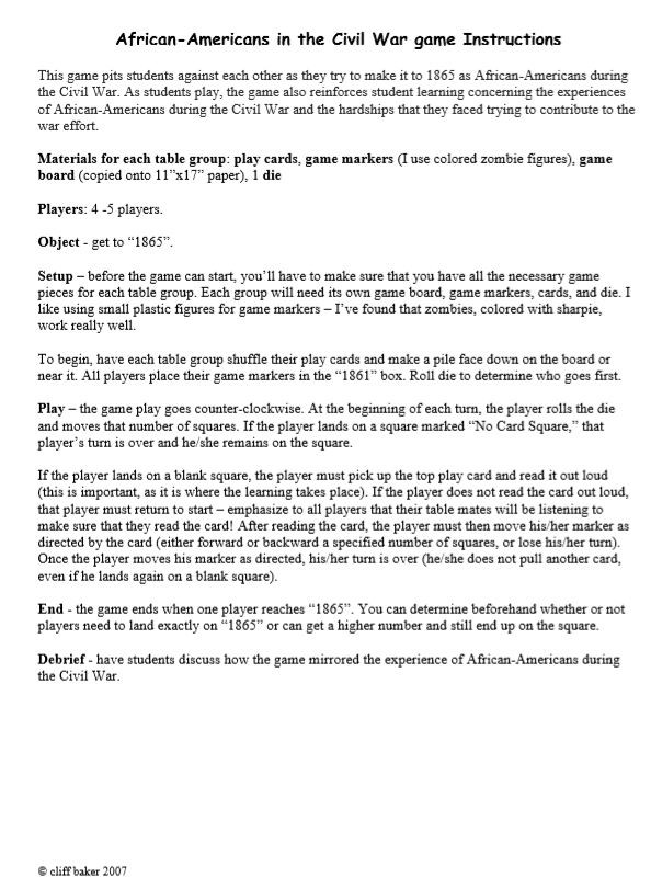 African-Americans in the Civil War mini-unit, including text - Amped Up ...