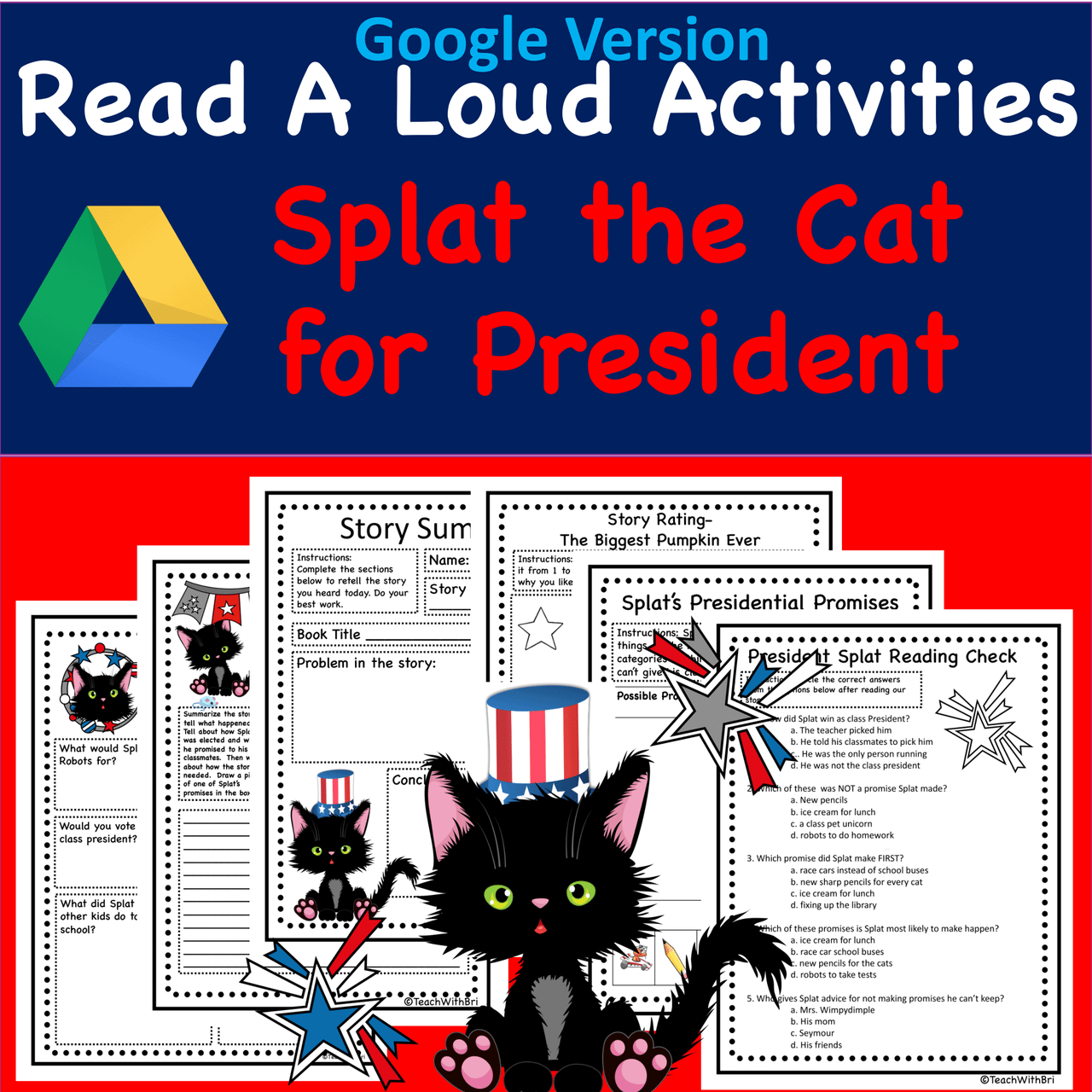 Digital Version- Virtual Read-A-Loud - Splat the Cat for President