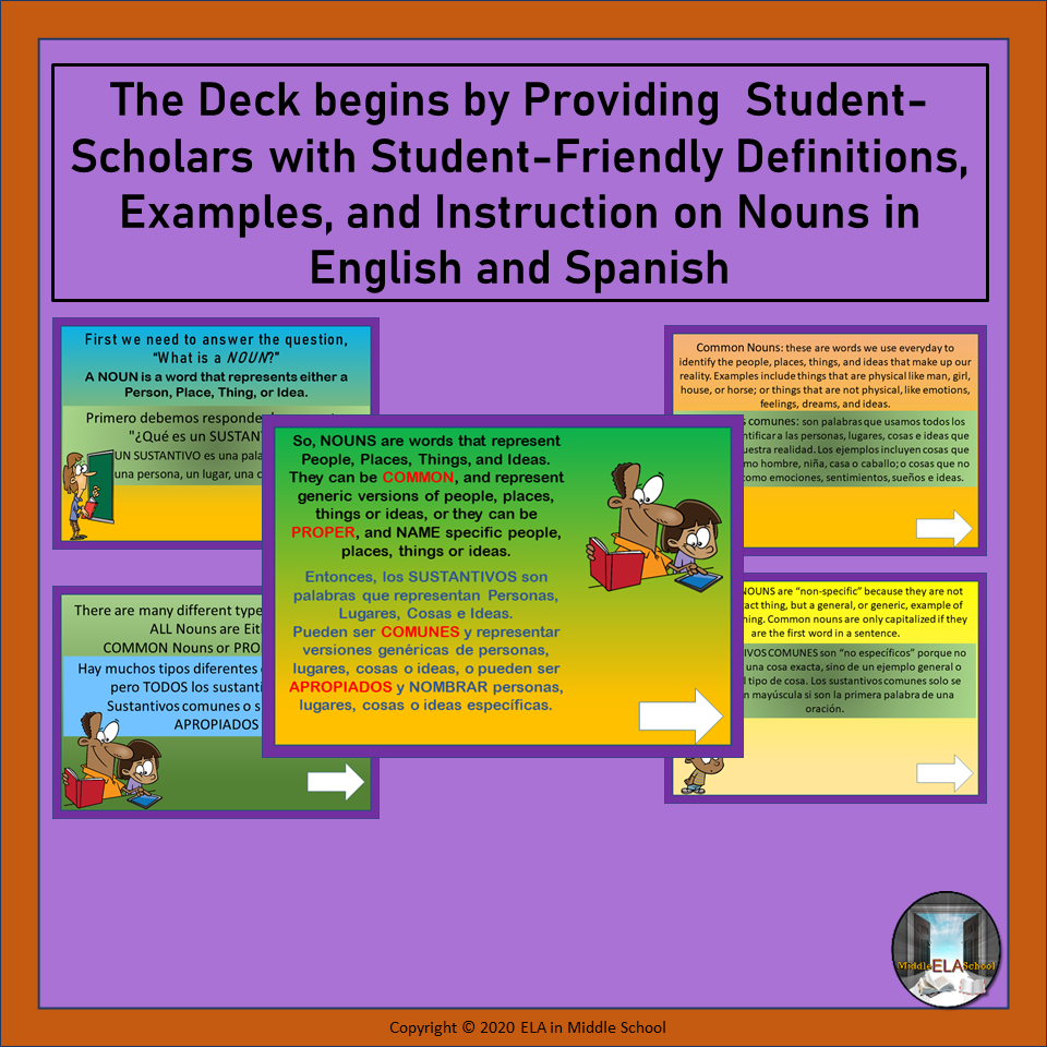 Common and Proper Nouns for Bilingual (English/Spanish) and ESL Classes ...