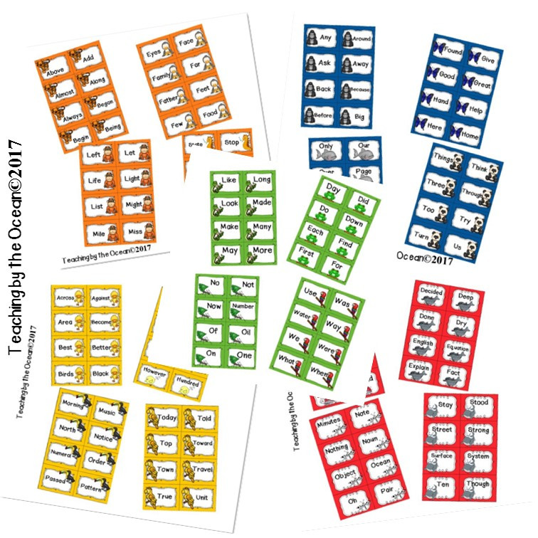 Fry's Sight Words Cards - Animal Themed BUNDLE