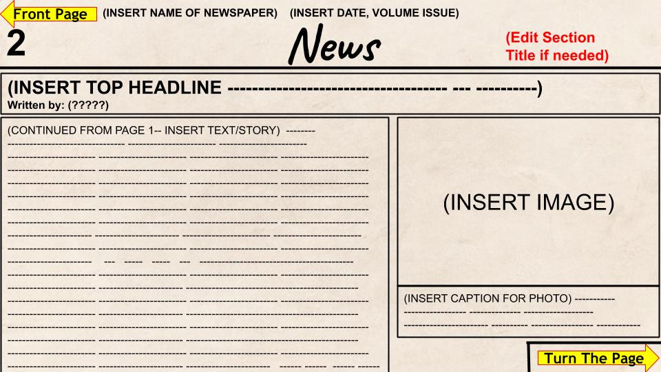 Virtual Interactive Newspaper Project! - Amped Up Learning