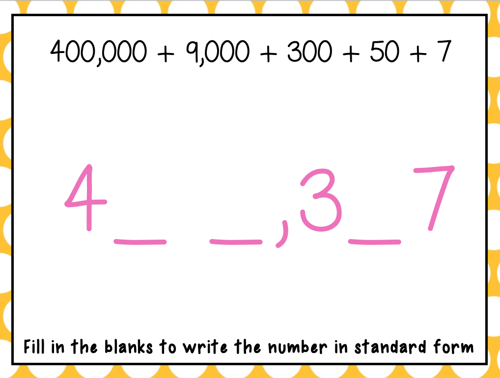 4th Grade Number Forms to the Millions Digital Boom Cards Distance Learning