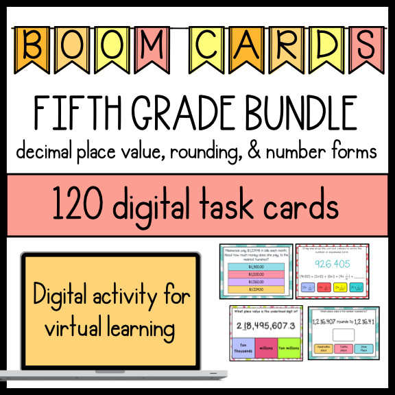 5th Grade Place Value, Number Forms, & Rounding Boom Cards for Distance ...