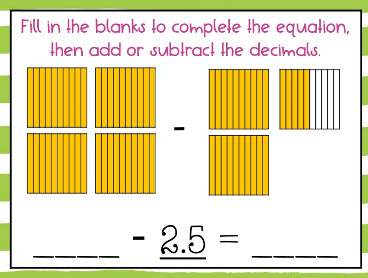 Add and Subtract Decimals Digital Boom Cards for Distance Learning
