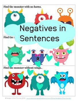 Negatives in Sentences, speech language therapy, speech therapy ...
