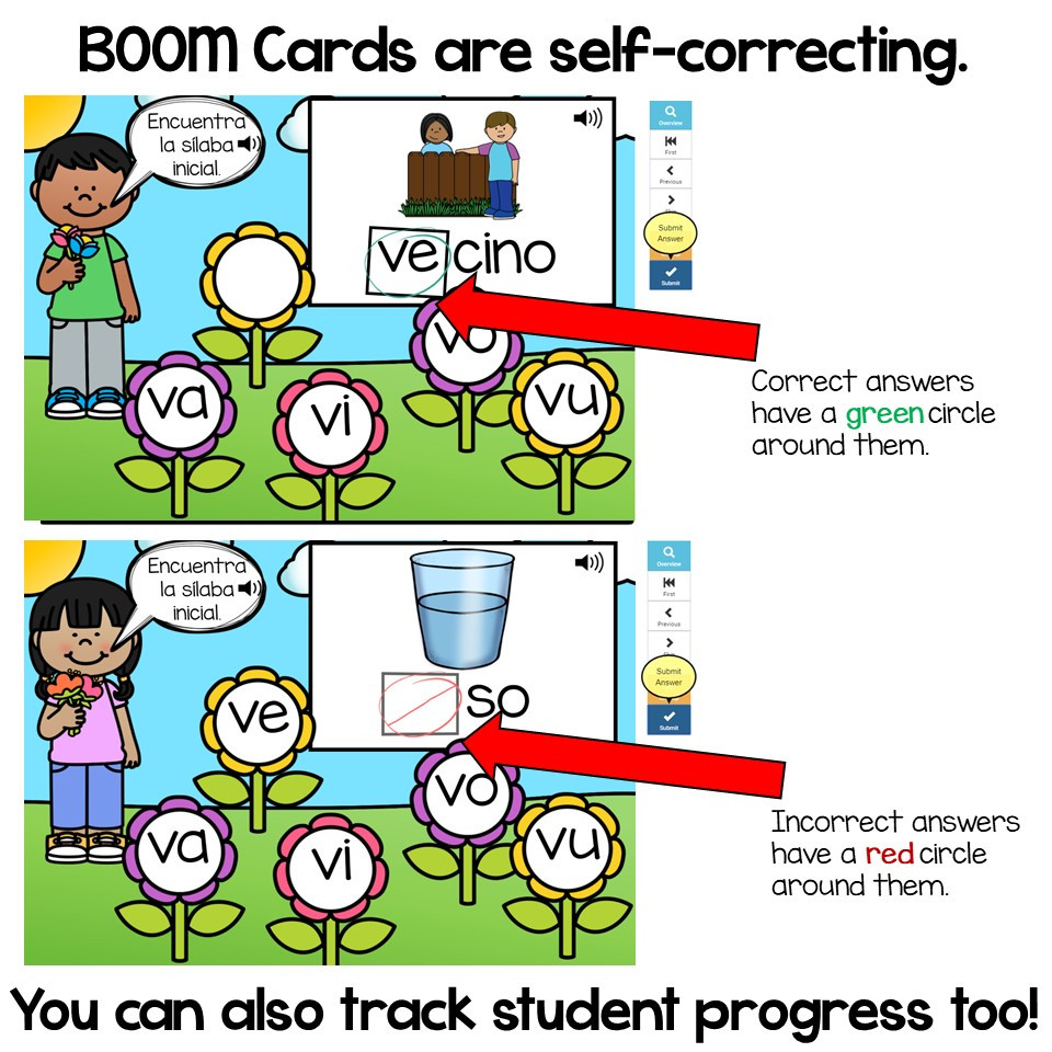 BOOM Cards Sílabas iniciales- va, ve, vi, vo, vu (Distance Learning ...