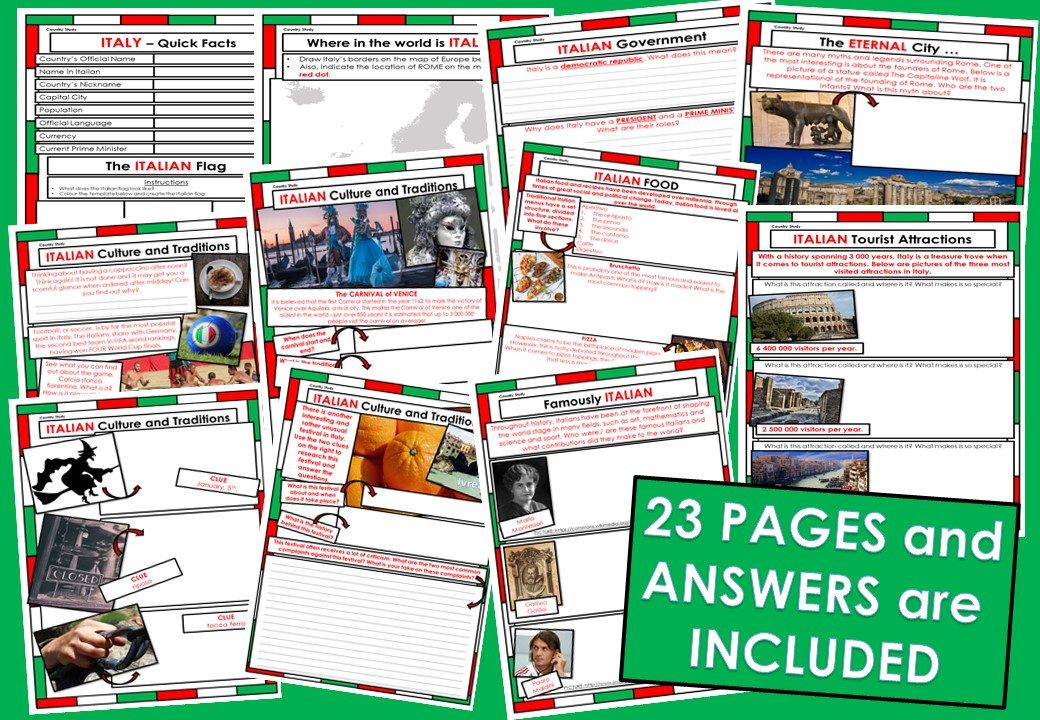 Italy - Country Study / Research Project, Italy, World Geography