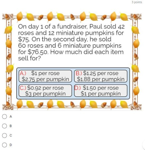Systems of Equations Word Problems: Google Forms Quiz - 16 Problems