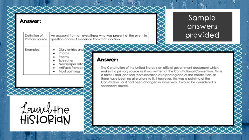 Primary Source Activity Cards - Educational Resources | Picstank