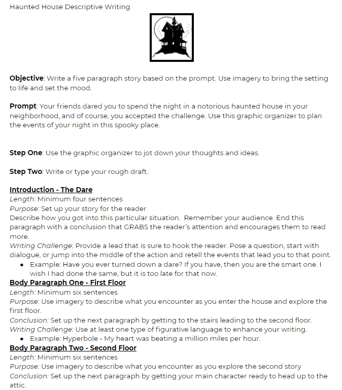 Google: Digital Halloween Writing Unit