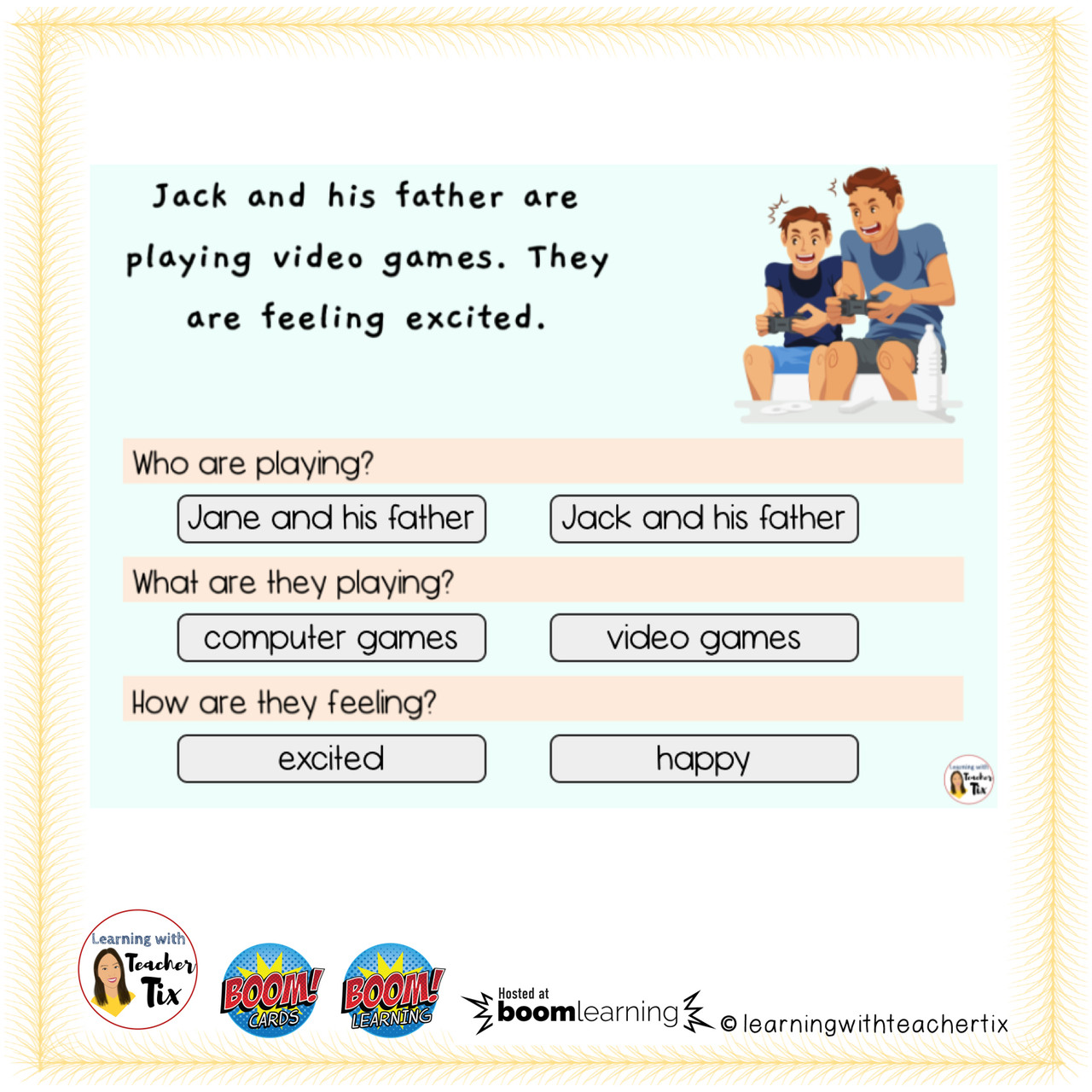 WH Questions with Short Passages Interactive Boom Cards