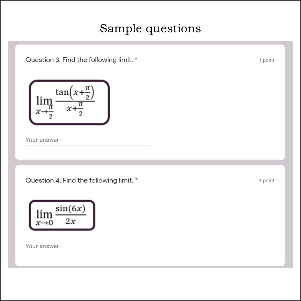 Limits of Trig Functions DIGITAL PRACTICE