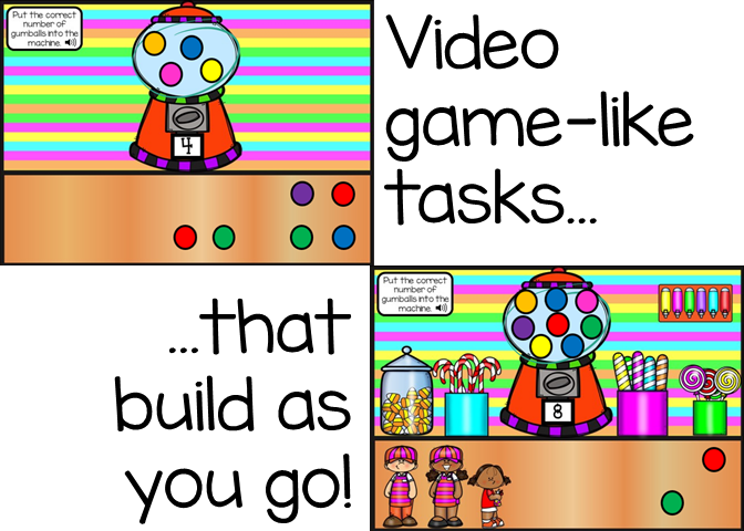 Number Recognition and Counting Objects Boom Cards