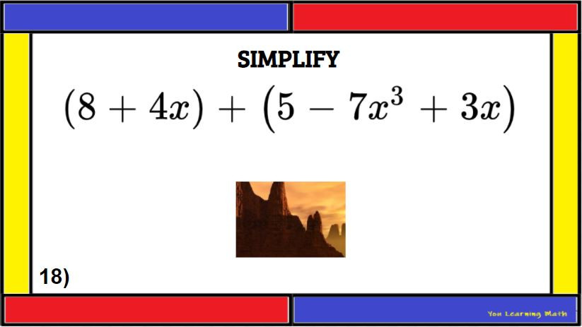 Adding and Subtracting Polynomials: Google Slides Picture Puzzle - 20 ...