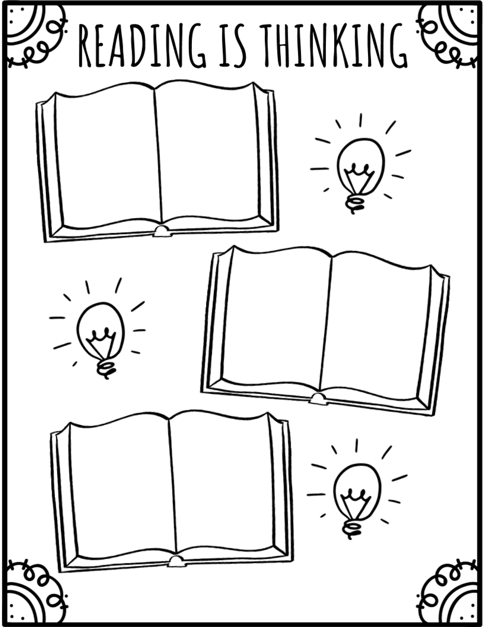 coloring page reading log