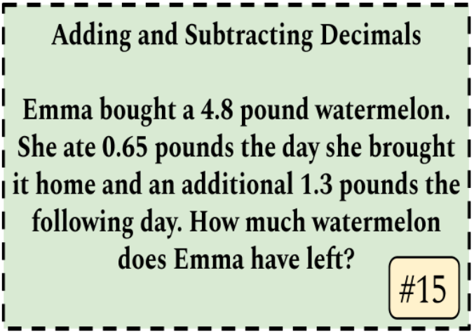 GOOGLE: Digital Adding and Subtracting Decimals Task Cards