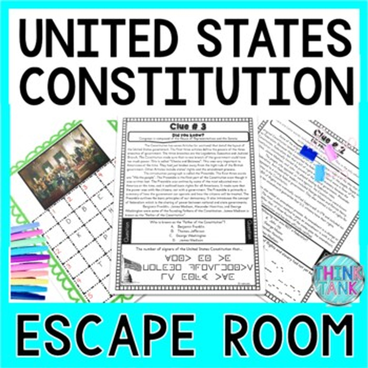 U.S. Constitution ESCAPE ROOM Activity!