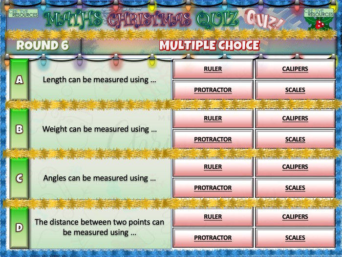 Maths Elementary Christmas Quiz
