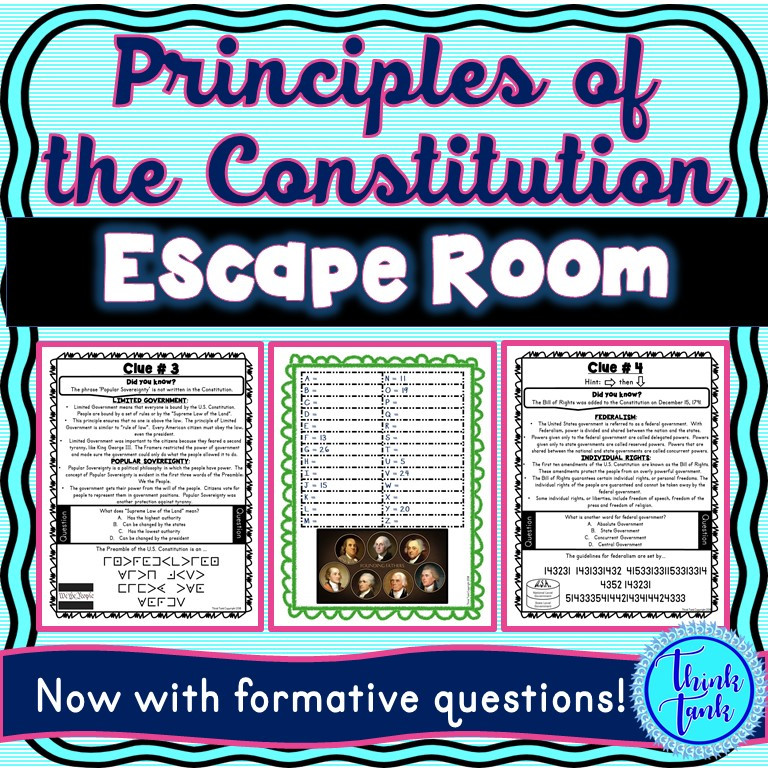 Principles of the Constitution ESCAPE ROOM! - Amped Up Learning