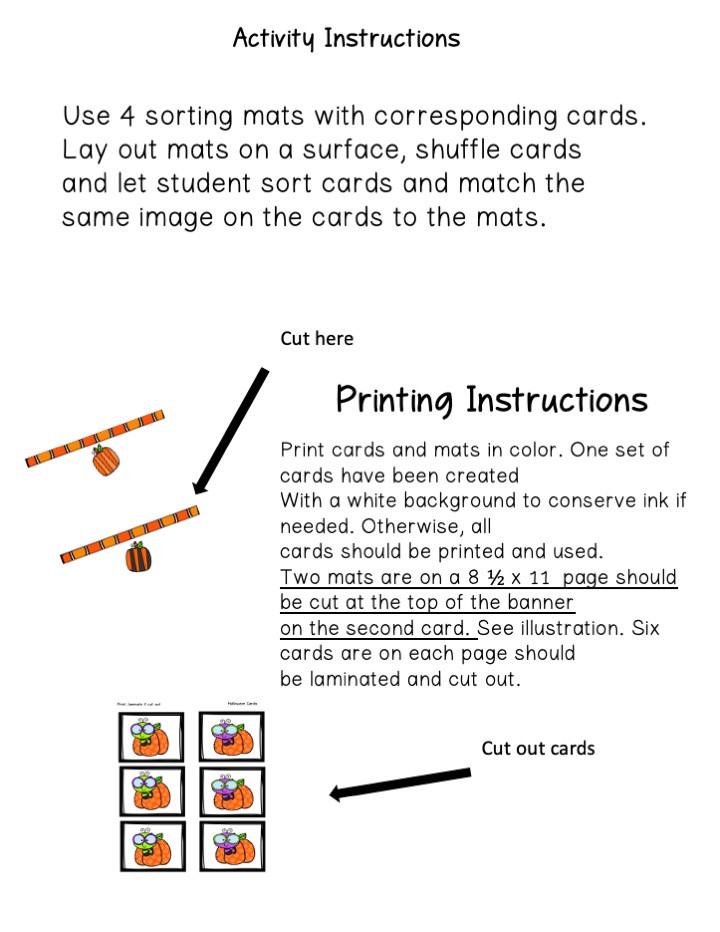Mini Halloween Sorting Mats
