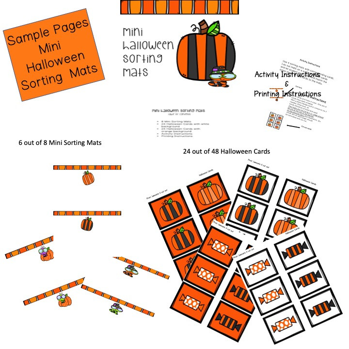Mini Halloween Sorting Mats