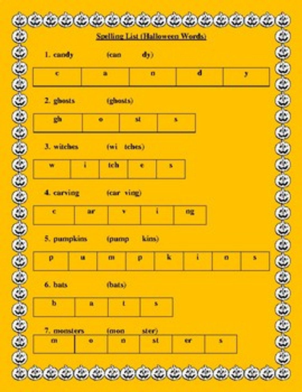 Halloween Spelling List (2nd and 3rd Grade) - Amped Up Learning