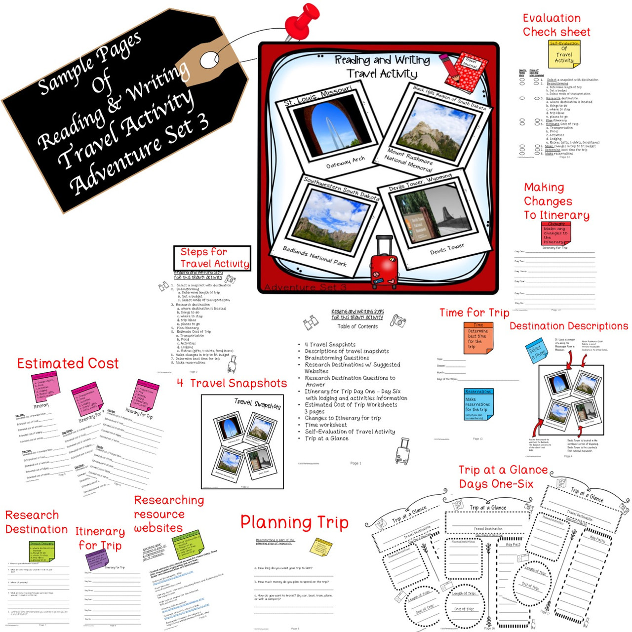 Reading and Writing Travel Activity Bundle