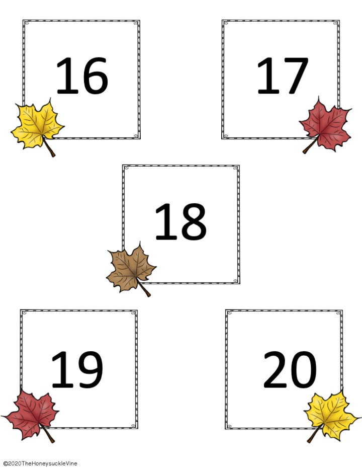 ASL Fall Numbers Games & Printables Bundle 1-10 and 11-20