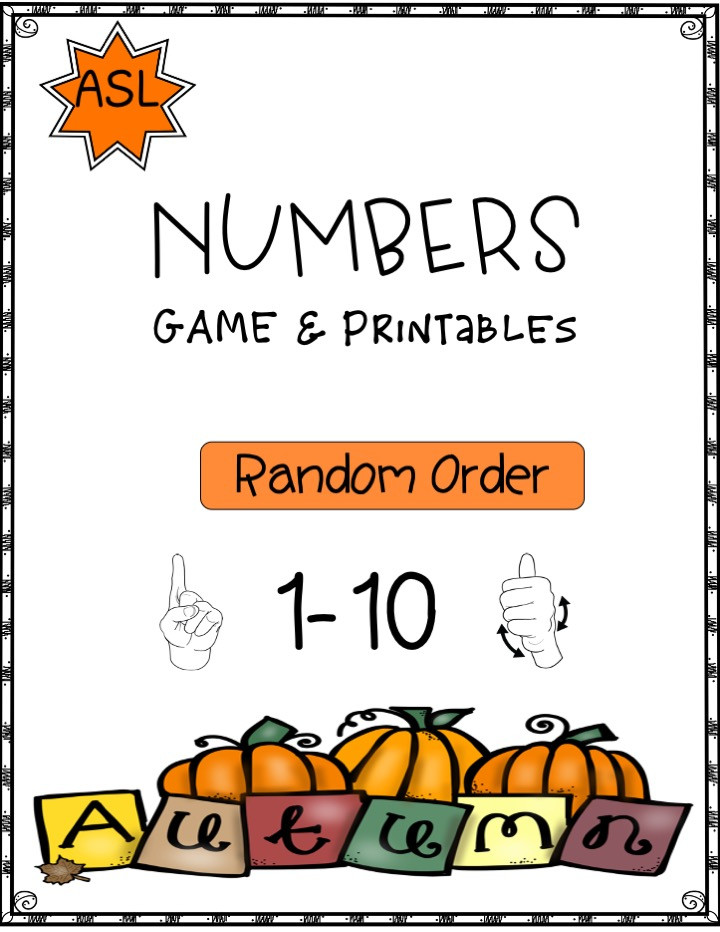 ASL Fall Numbers Games & Printables Bundle 1-10 and 11-20