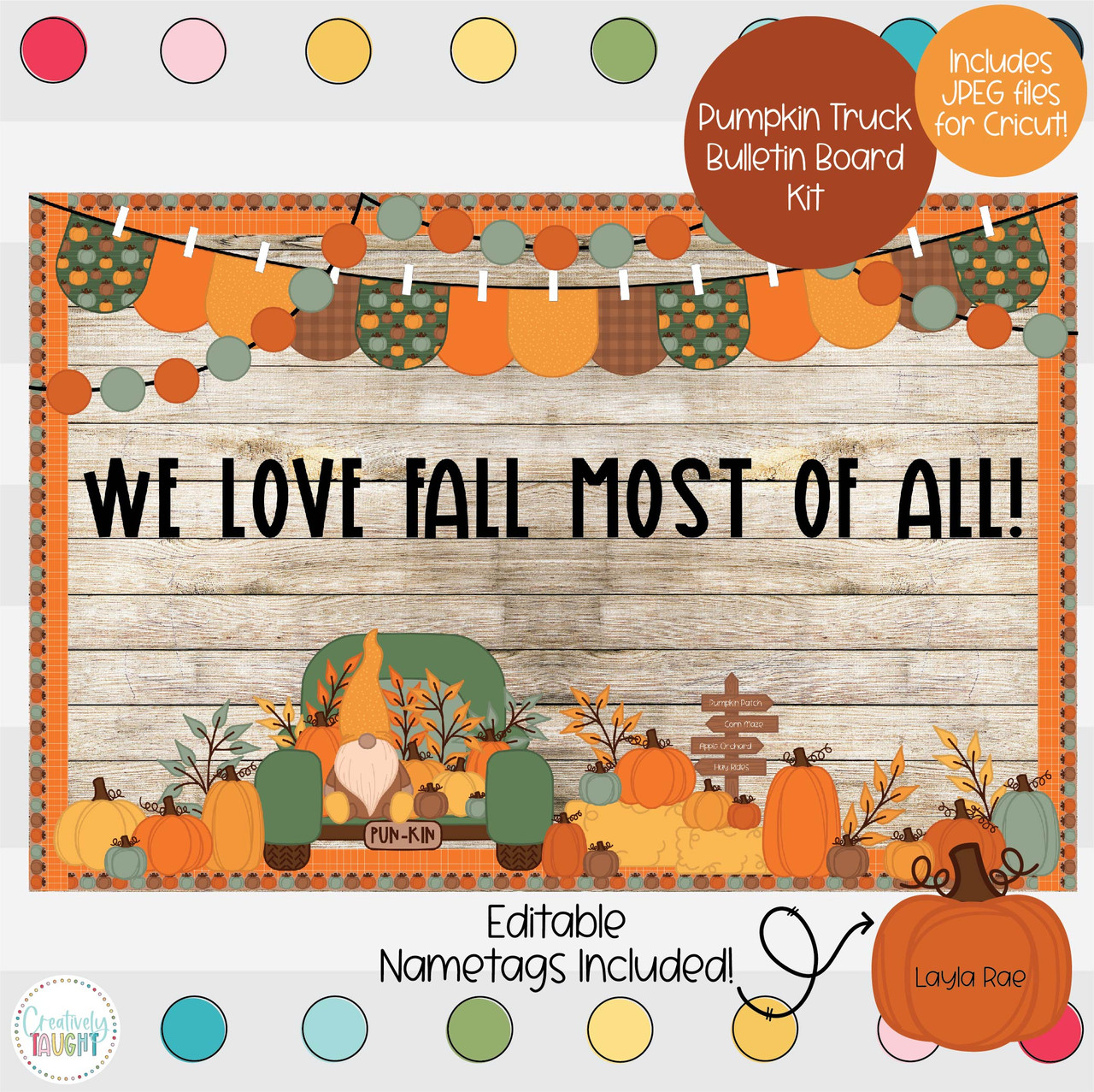 Fall Pumpkin Truck Bulletin Board Kit
