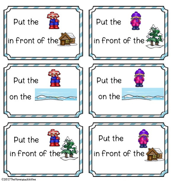 Following Directions with Positional Words Activity Mats